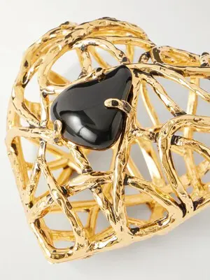 Saint Laurent Tone And Stone Keychain