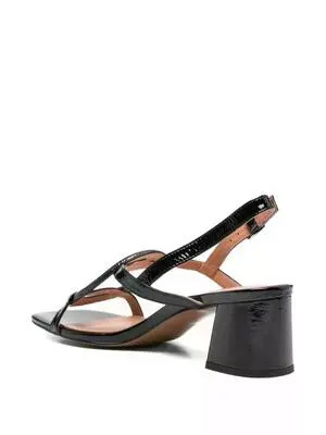 BIBI LOU Patent Block Heel Sandals - Black