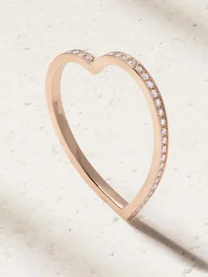 REPOSSI Antifer 18-karat Diamond Heart Ring - Rose Gold