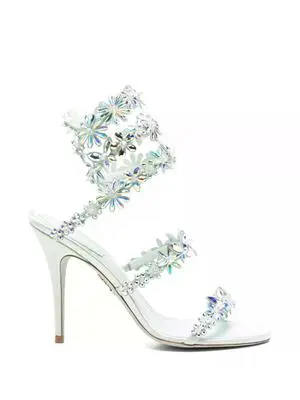 Rene Caovilla Floral-embellished Heeled Sandals