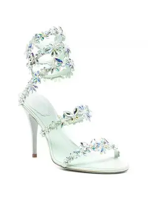 Rene Caovilla Floral-embellished Heeled Sandals