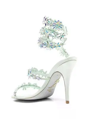 Rene Caovilla Floral-embellished Heeled Sandals