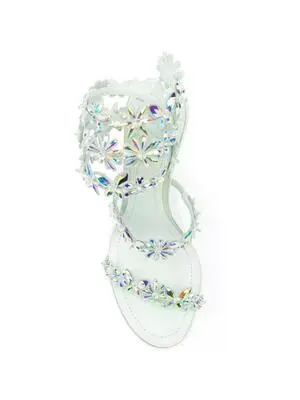Rene Caovilla Floral-embellished Heeled Sandals