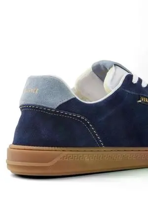 Versace Greca Court Logo Suede Sneakers - Blue