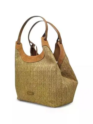 GIANNI CHIARINI Two-tone Woven Shoulder Bag