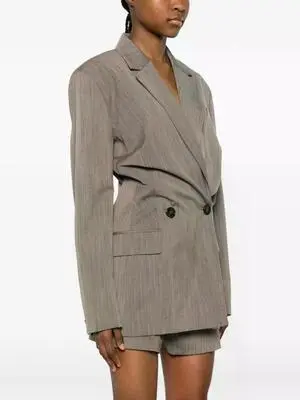 IRO PARIS Pinstripe Double-breasted Blazer - Neutrals