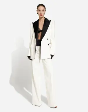 Dolce & Gabbana Flared Double Crepe Pants - White
