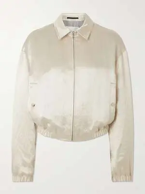 Maria Mcmanus Hammered-satin Bomber Jacket