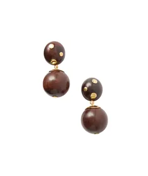 LIZZIE FORTUNATO Nopales Drop Earrings - Brown