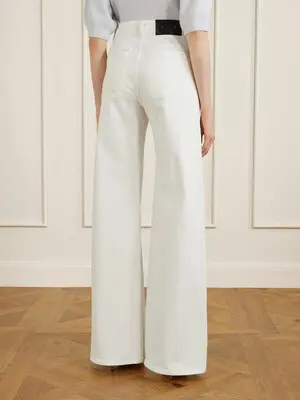 Khaite Delmonico High-rise Wide-leg Jeans - White