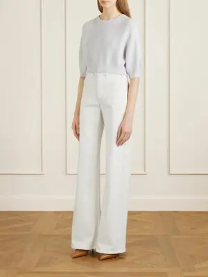 Khaite Delmonico High-rise Wide-leg Jeans - White