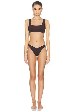 LEFT ON FRIDAY Dip Bikini Bottom - Cold Brew