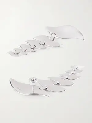 Khaite Leaf Earrings - Silver