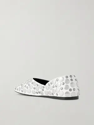 Khaite Jane Studded Leather Flats - White