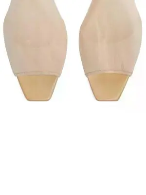 COURREGES Square-toe Kitten Heel Sandals - Neutrals