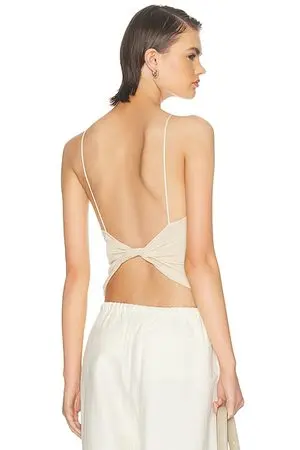 ST. AGNI Twist Back Knit Top - Shell