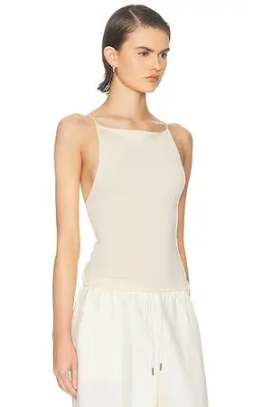 ST. AGNI Twist Back Knit Top - Shell