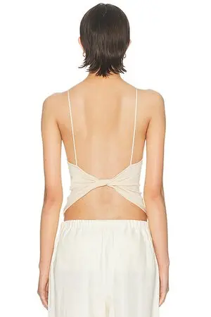 ST. AGNI Twist Back Knit Top - Shell
