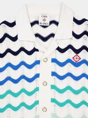 Casablanca Gradient Wave Crochet Shirt - Multicolour