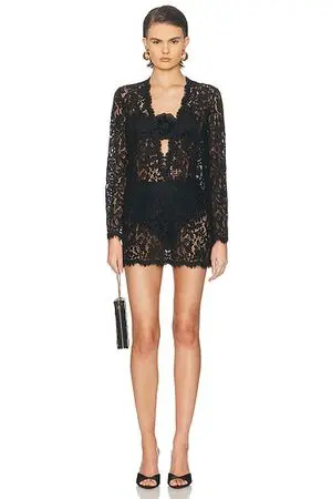 Dolce & Gabbana Long Sleeve Dress - Black