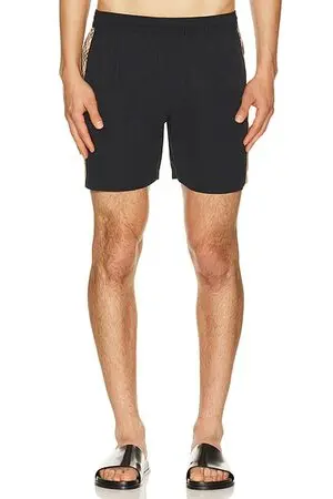 Burberry Seb Check Tape Swim Shorts - Black