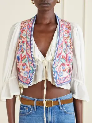 Etro Embroidered Cotton Vest - Multi