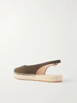 GIANVITO ROSSI Paz Suede Slingback Espadrilles - Green