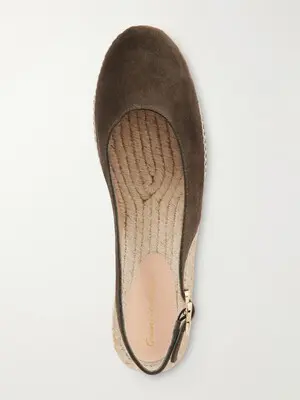 GIANVITO ROSSI Paz Suede Slingback Espadrilles - Green