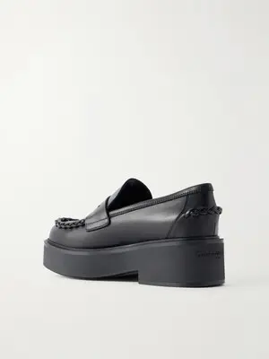 GIANVITO ROSSI Yuna Braided Leather Loafers - Black