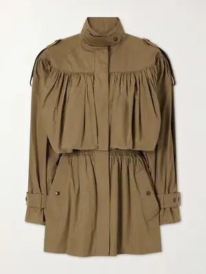 Chloé Organic Cotton-poplin Coat - Green