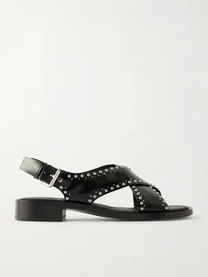 Church's Remi Studded Woven Leather Sandals - Black