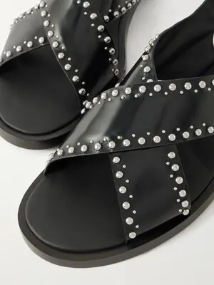 Church's Remi Studded Woven Leather Sandals - Black