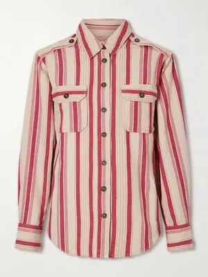 MARANT ETOILE Gelva Striped Cotton Shirt - Red