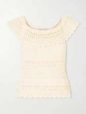 MARANT ETOILE Zaelle Crocheted Cotton-blend Top - Neutrals