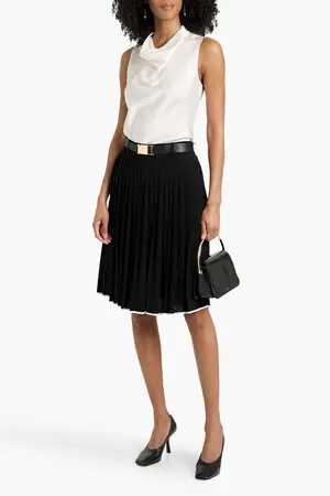 Max Mara Savana Pleated Crepe Skirt