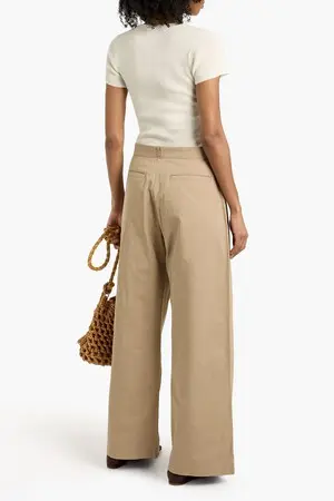 THE ELDER STATESMAN Silvano Cotton-twill Wide-leg Pants