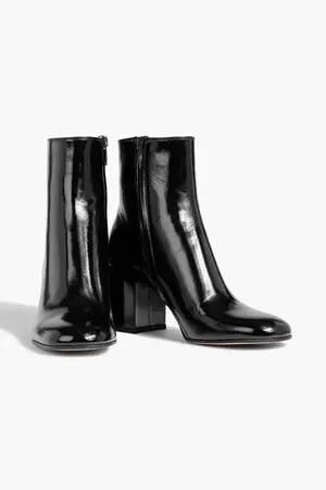 GIANVITO ROSSI Joelle Patent-leather Ankle Boots - Black