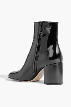 GIANVITO ROSSI Joelle Patent-leather Ankle Boots - Black
