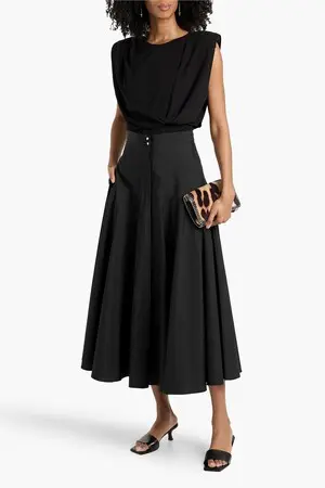 Max Mara Oxiria Cotton-poplin Midi Skirt