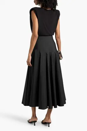 Max Mara Oxiria Cotton-poplin Midi Skirt