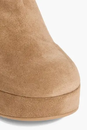 GIANVITO ROSSI Lyss Suede Platform Clogs - Camel