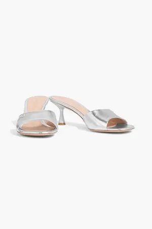 GIANVITO ROSSI Ascent 55 Metallic Leather Mules