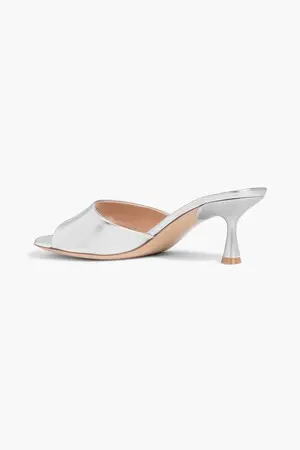 GIANVITO ROSSI Ascent 55 Metallic Leather Mules