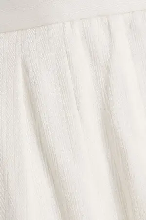 Max Mara Chenzia Pleated Cotton-jacquard Wide-leg Pants
