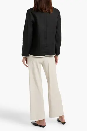 Max Mara Linen-blend Twill Wide-leg Pants