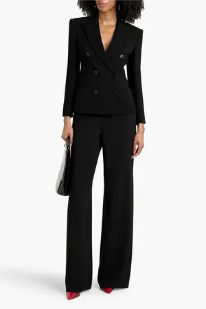 Max Mara Double-breasted Crepe Blazer - Black
