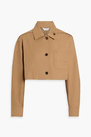 Max Mara Smalto Cropped Cotton-blend Twill Jacket