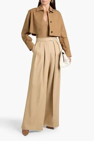 Max Mara Smalto Cropped Cotton-blend Twill Jacket