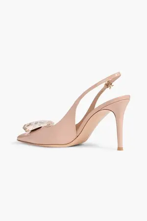 GIANVITO ROSSI Jaipur Crystal-embellished Slingback Pumps - Blush