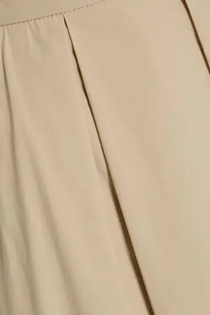 Max Mara Folk Pleated Cotton-poplin Midi Skirt